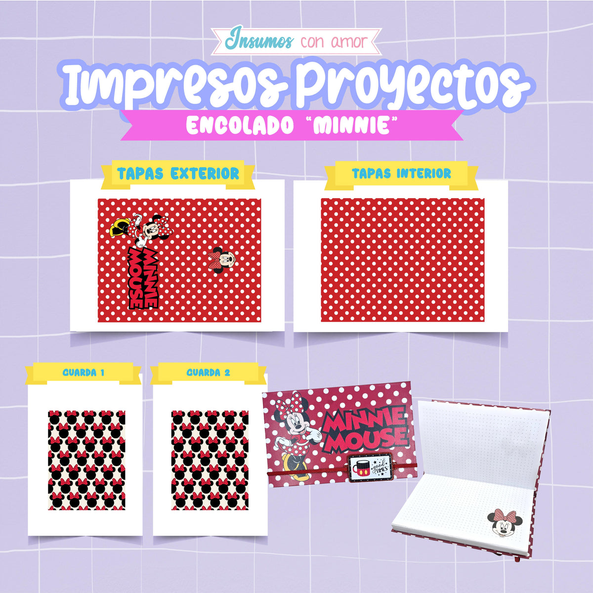 KIT IMPRESO PROYECTO MINNIE TRADICIONAL – Insumos con Amor