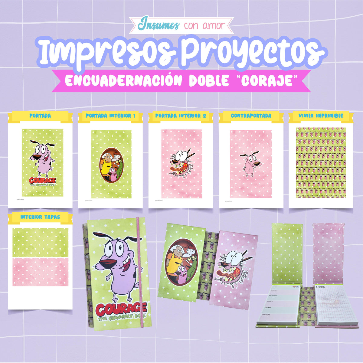 KIT IMPRESO PROYECTO ENCUADERNACIÓN CORAJE – Insumos con Amor