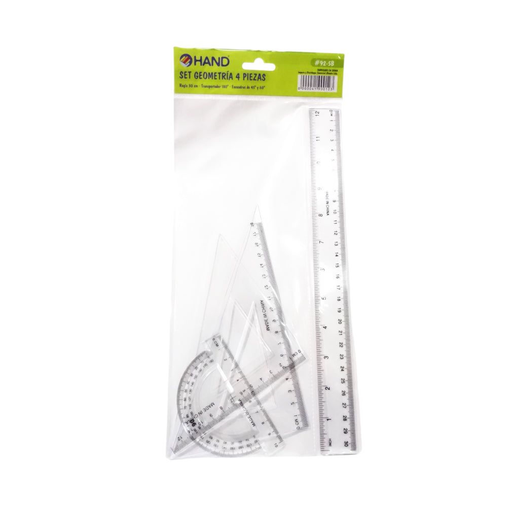 SET REGLAS GEOMETRÍA 4 PIEZAS – Insumos con Amor