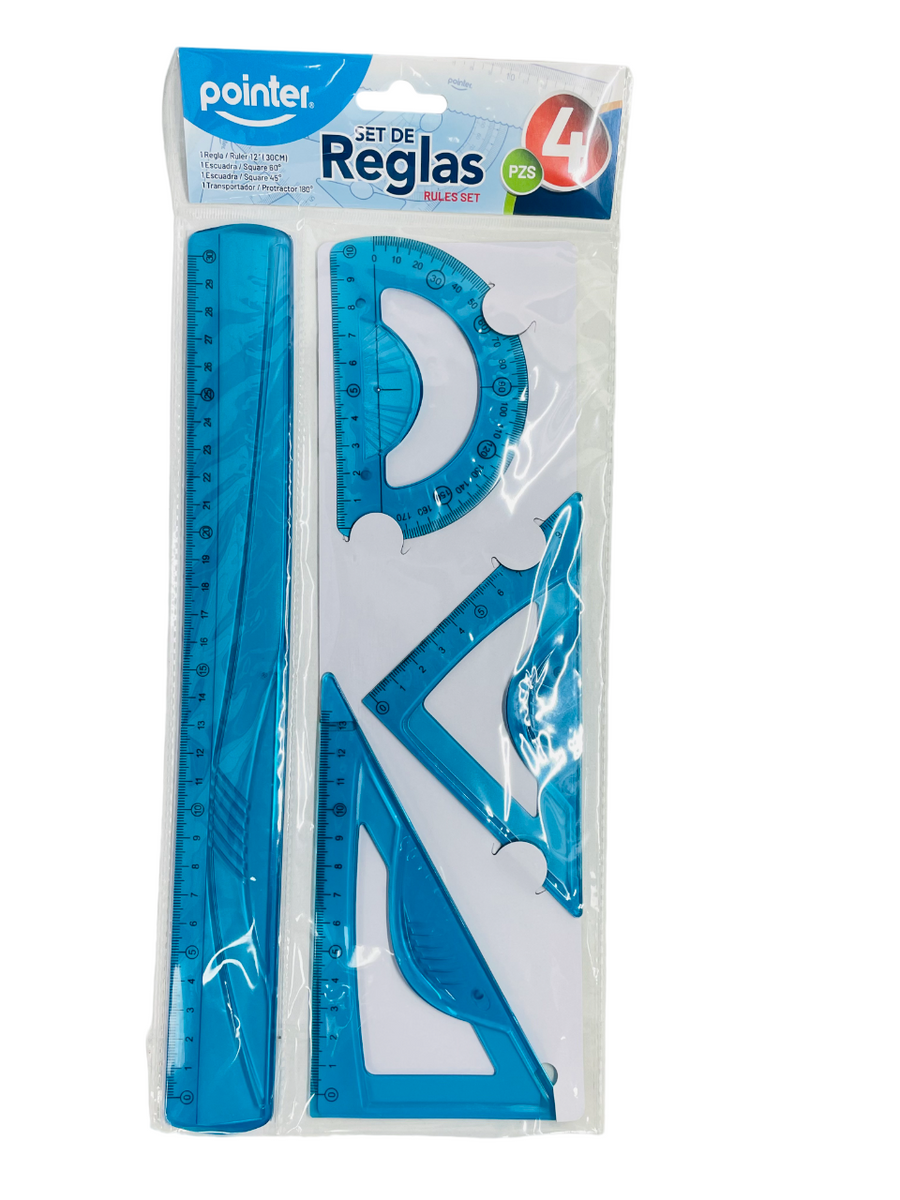 SET DE REGLAS ESCOLARES 4 PIEZAS – Insumos con Amor