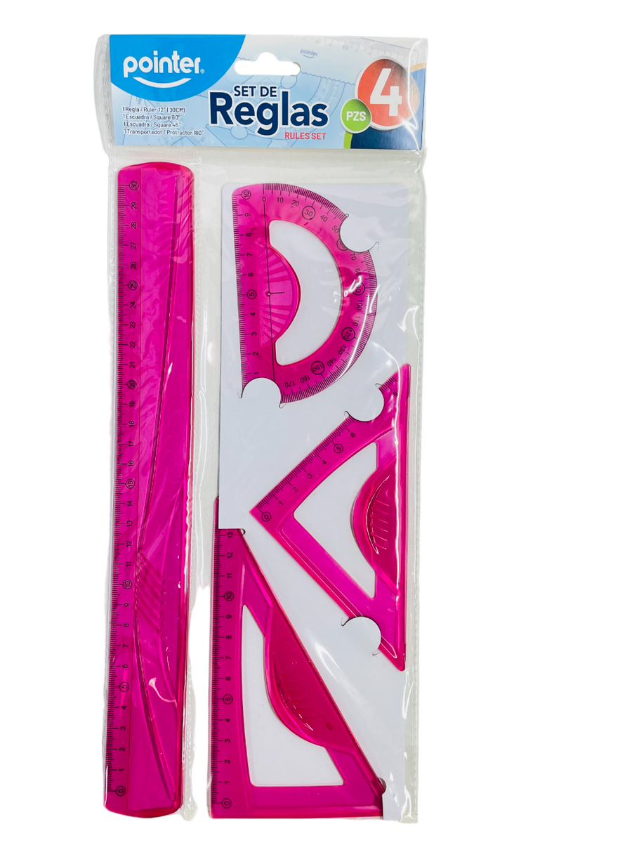 SET DE REGLAS ESCOLARES 4 PIEZAS – Insumos con Amor