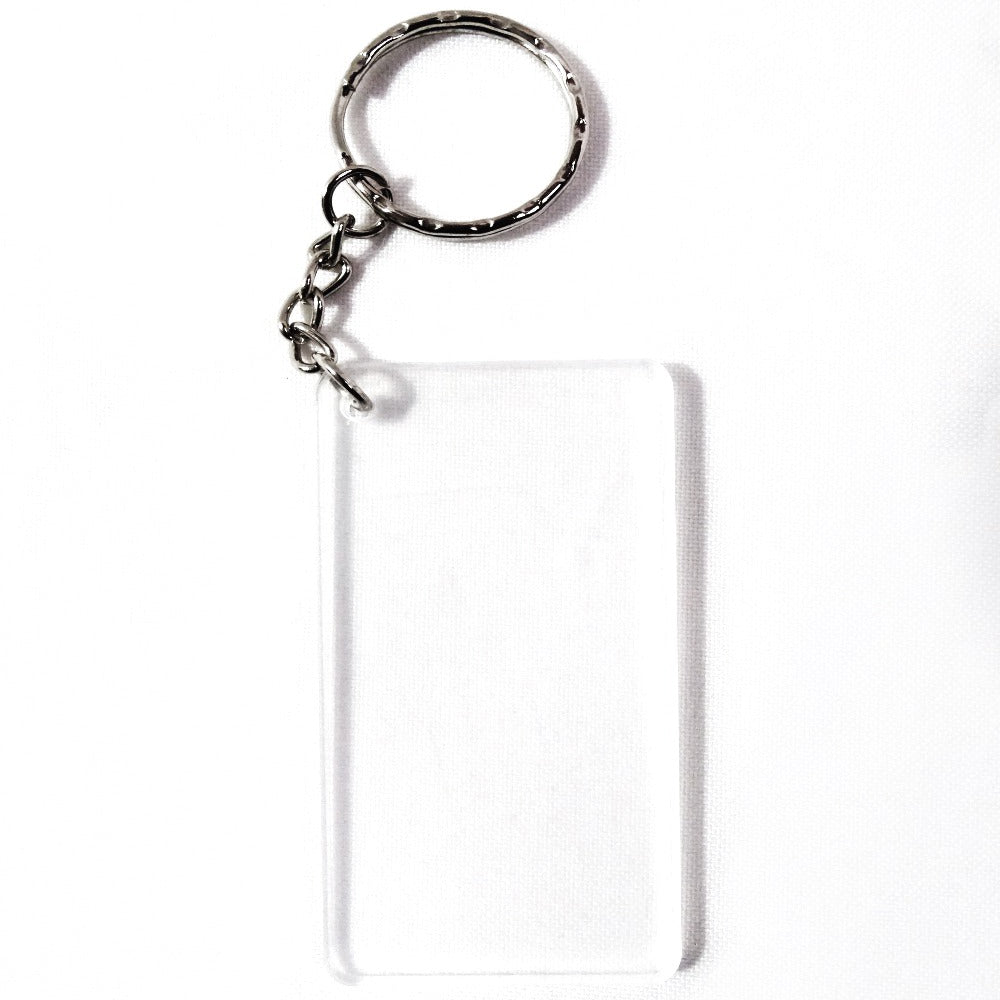 LLAVERO ACRÍLICO TRANSPARENTE - RECTANGULAR – Insumos con Amor