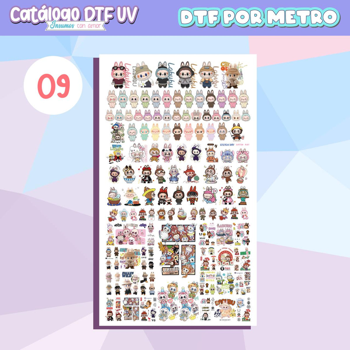 DTF UV PARA SUPERFICIES POR METRO - PAÑO 9 (LABUBU) – Insumos con Amor