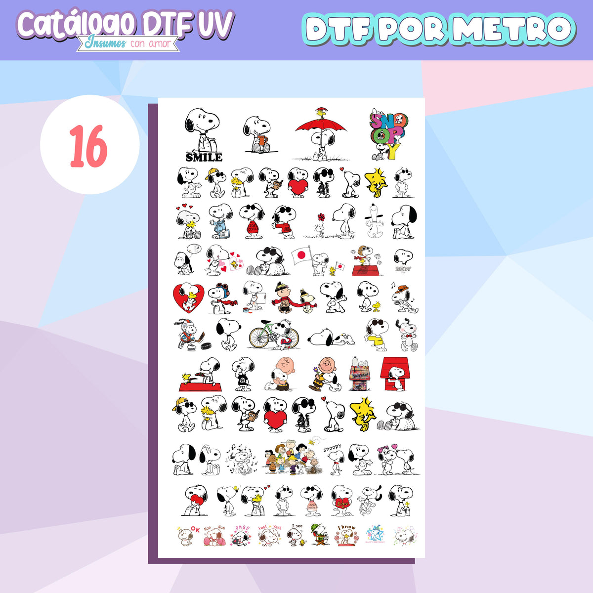 DTF UV PARA SUPERFICIES POR METRO - PAÑO 16 (SNOOPY) – Insumos con Amor