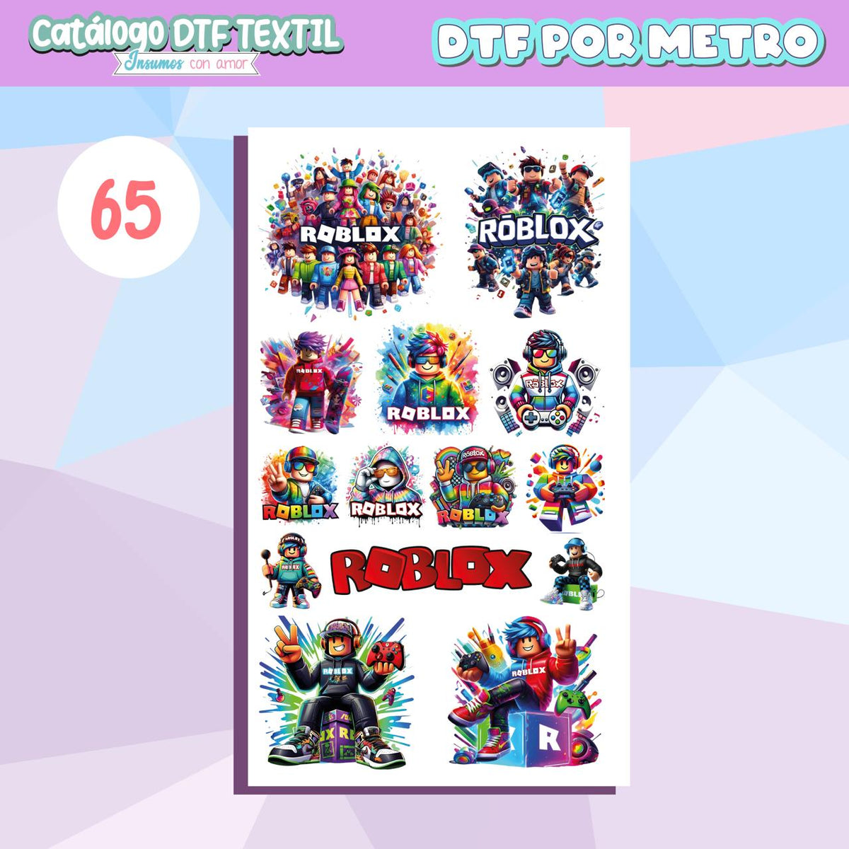 DTF TEXTIL POR METRO - PAÑO 65 (ROBLOX) – Insumos con Amor