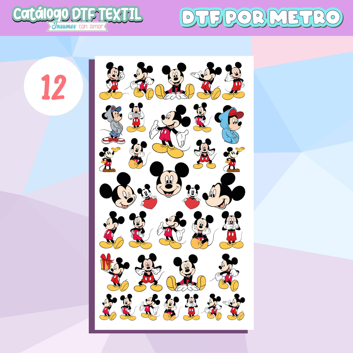 DTF TEXTIL POR METRO - PAÑO 12 (MICKEY MOUSE) – Insumos con Amor